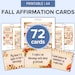 72 Fall Affirmation Cards for Gratitude | Printable Fall and Autumn ...