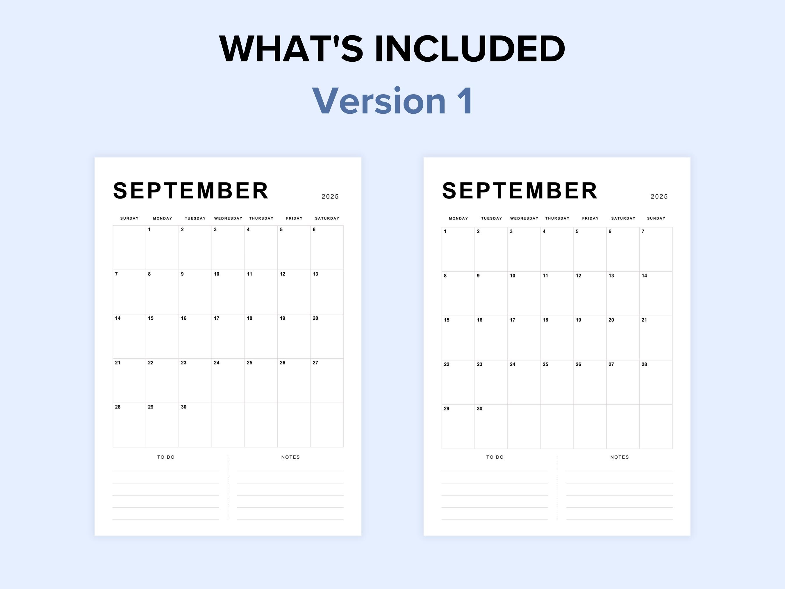 Editable September 2025 Calendar Minimalist Printable | US Letter, A4 ...