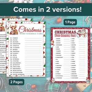 Christmas Word Scramble Game Printable | Christmas Kids Activity Game ...