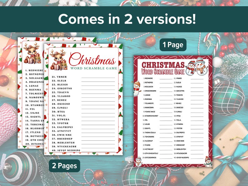 Christmas Word Scramble Game Printable | Christmas Kids Activity Game ...