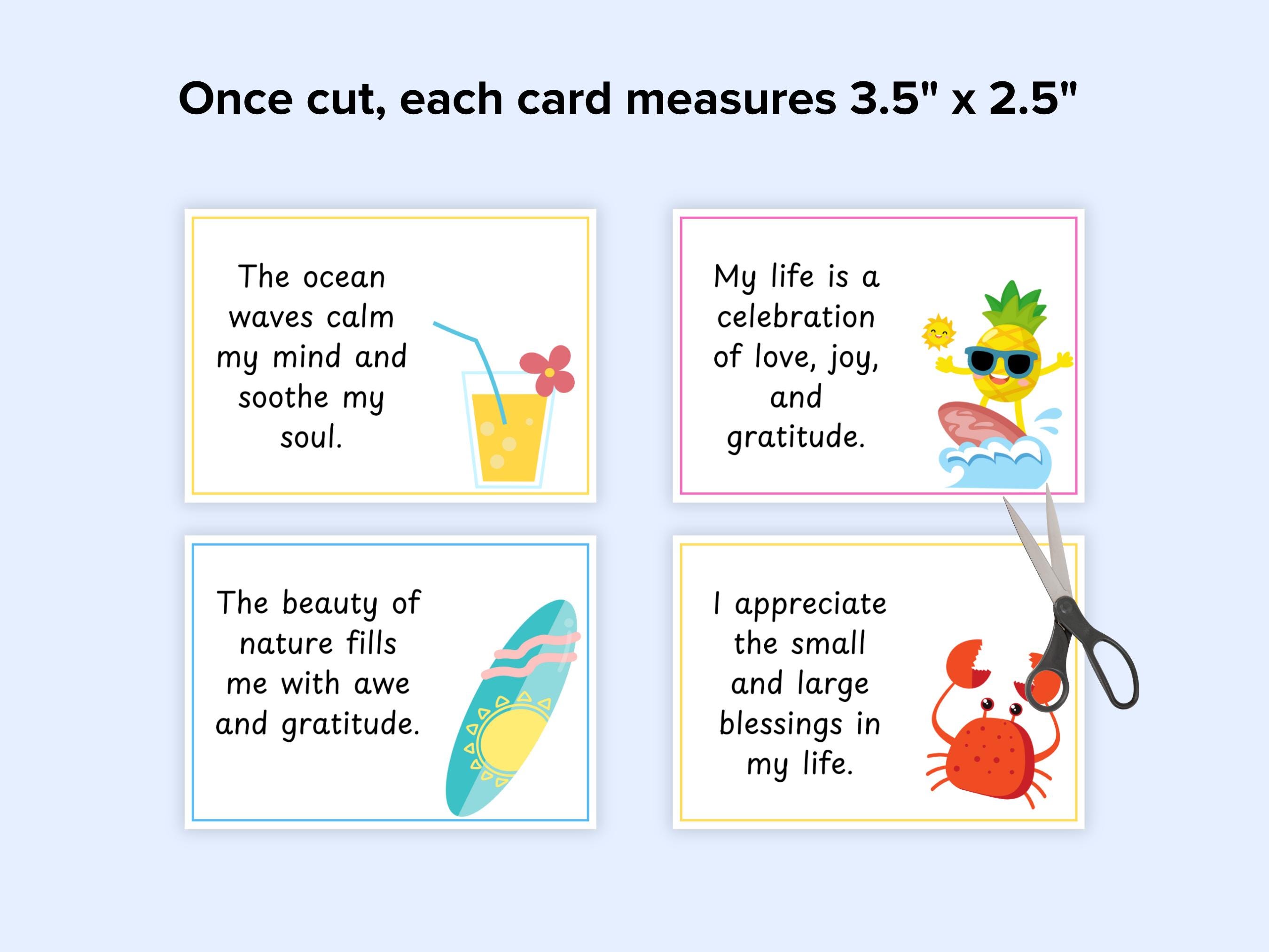 72 Summer Affirmation Cards for Gratitude | Printable Spring-themed ...