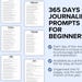 365 Journaling Prompts for Beginners Printable One Year Journaling and ...