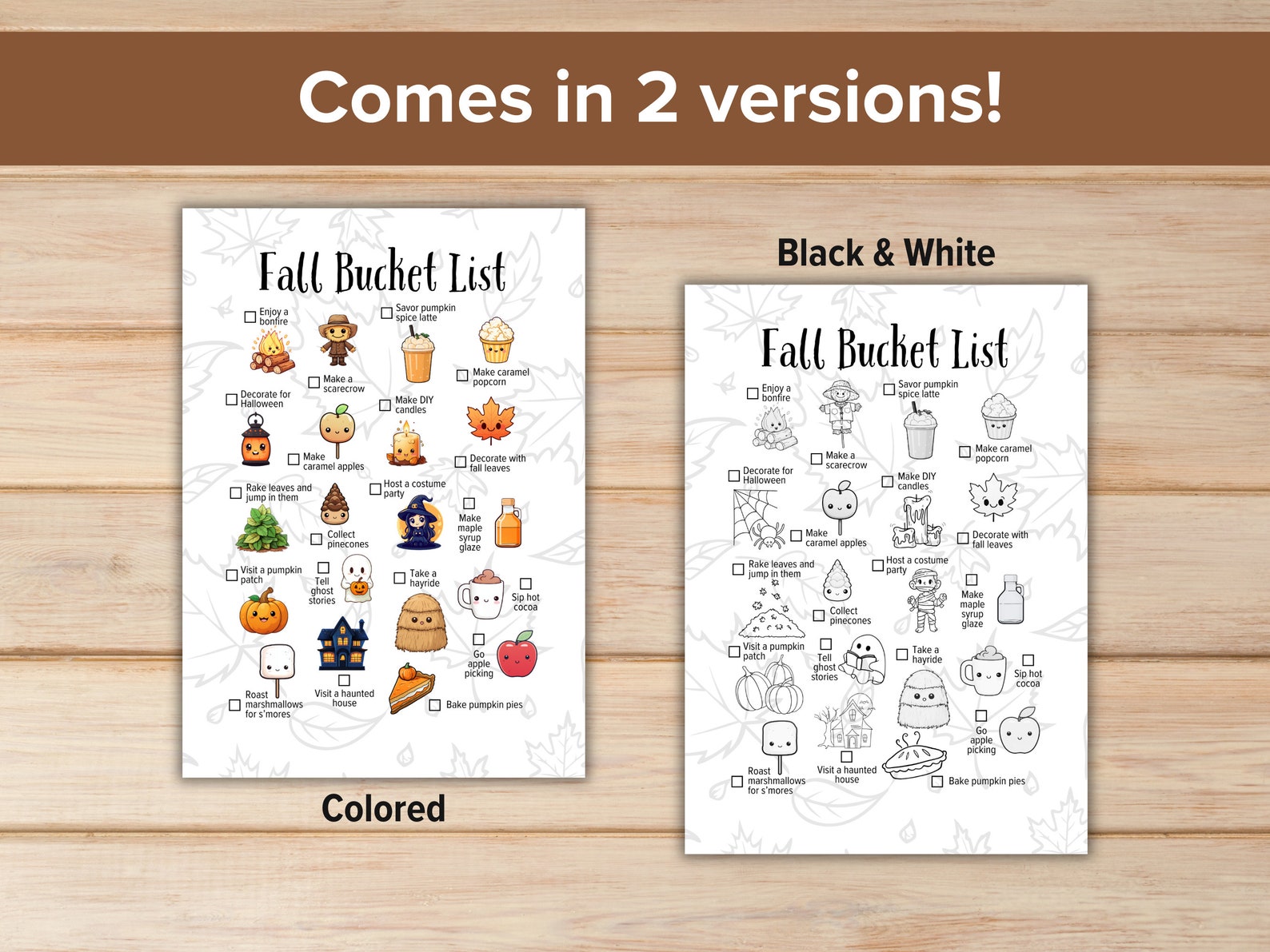 Fall Bucket List Printable | Autumn Activities Checklist | Fall ...