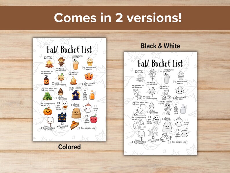 Fall Bucket List Printable | Autumn Activities Checklist | Fall ...
