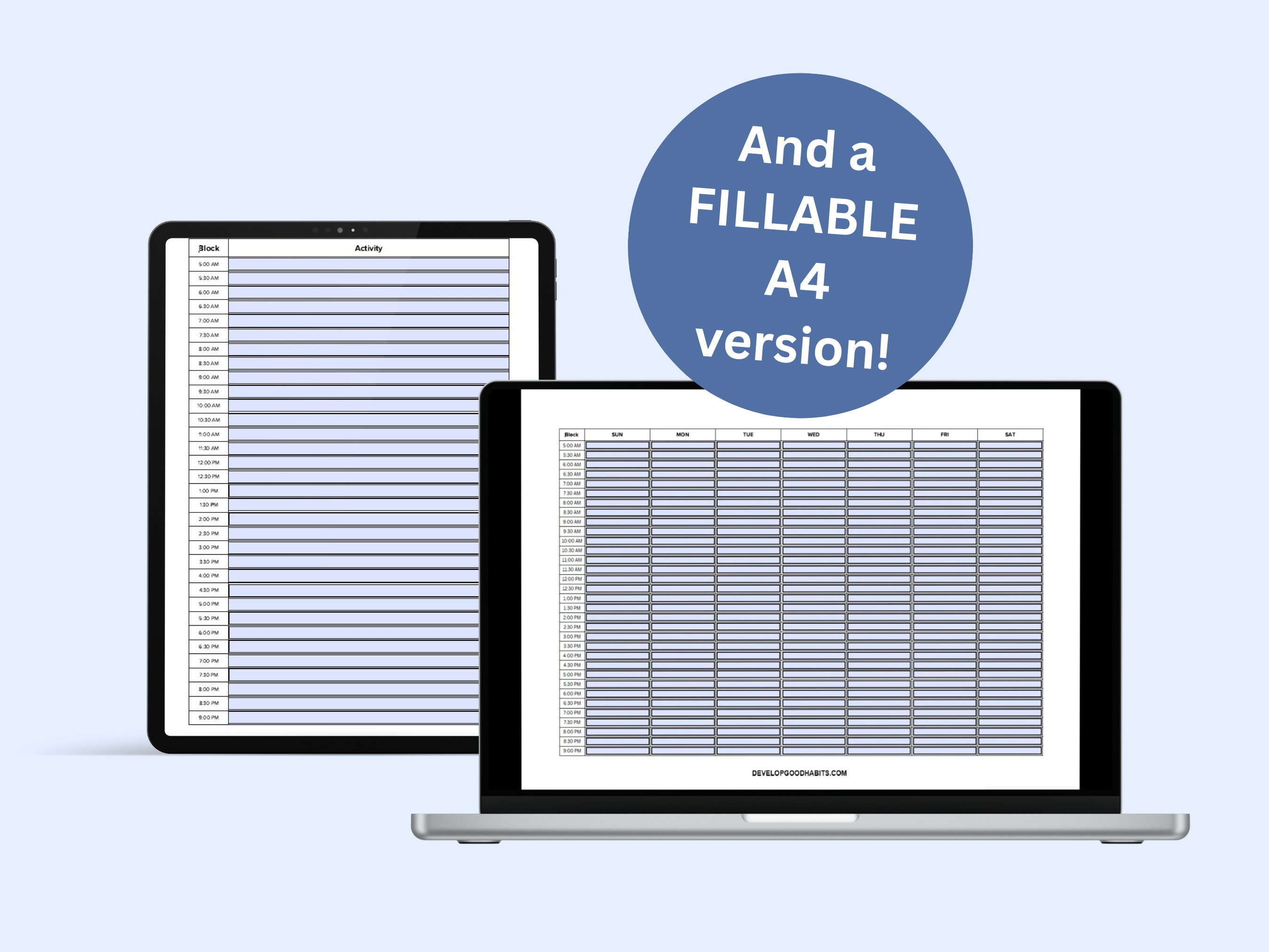 Time Blocking Planner Printable Templates | Daily or Weekly Options ...
