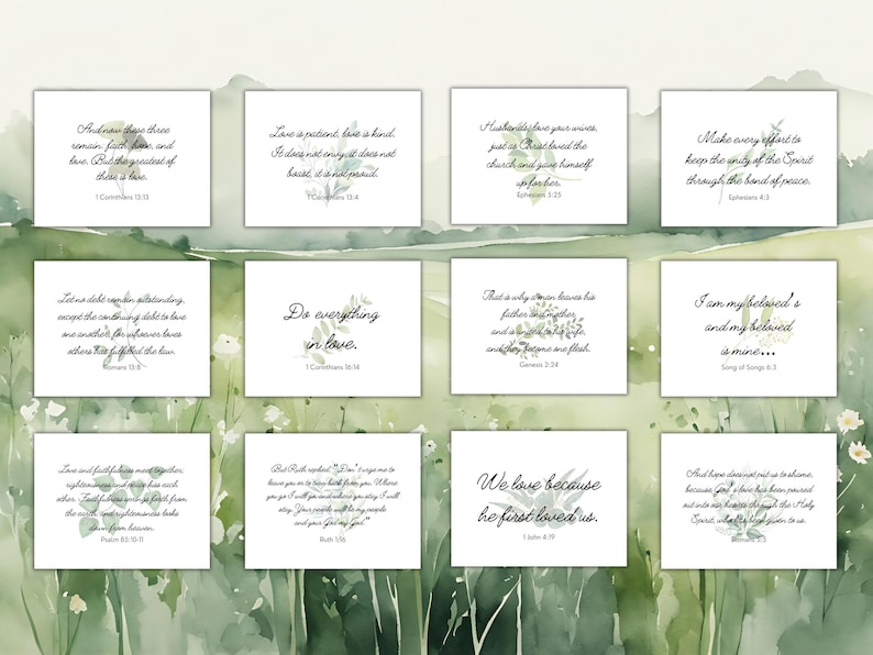 72 Bible Verses for a Wedding | Printable Bible Verse Cards - Etsy