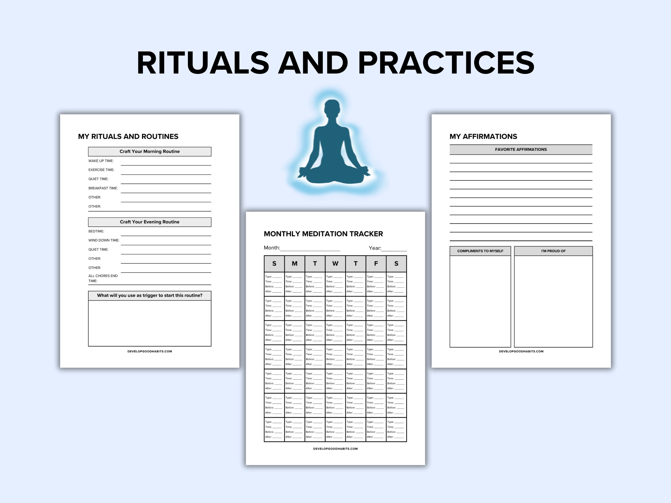 Calm Your Mind Journal Pages Printable Bundle | Stress and Anxiety ...