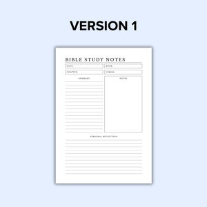 Bible Study Templates Printable | Scripture Study Guide Prayer Journal ...