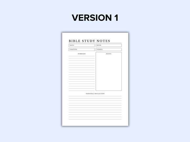 Bible Study Templates Printable | Scripture Study Guide Prayer Journal ...