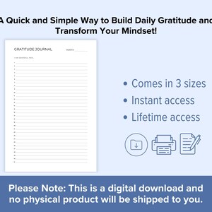 30 Days of Gratitude Journal | Printable Daily Gratitude Log ...