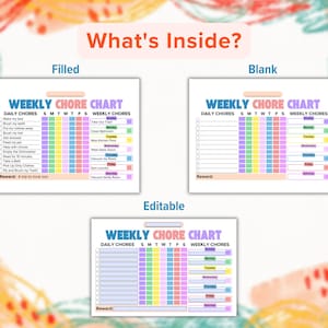Editable Chore Chart Template for Kids | Children's Weekly ...