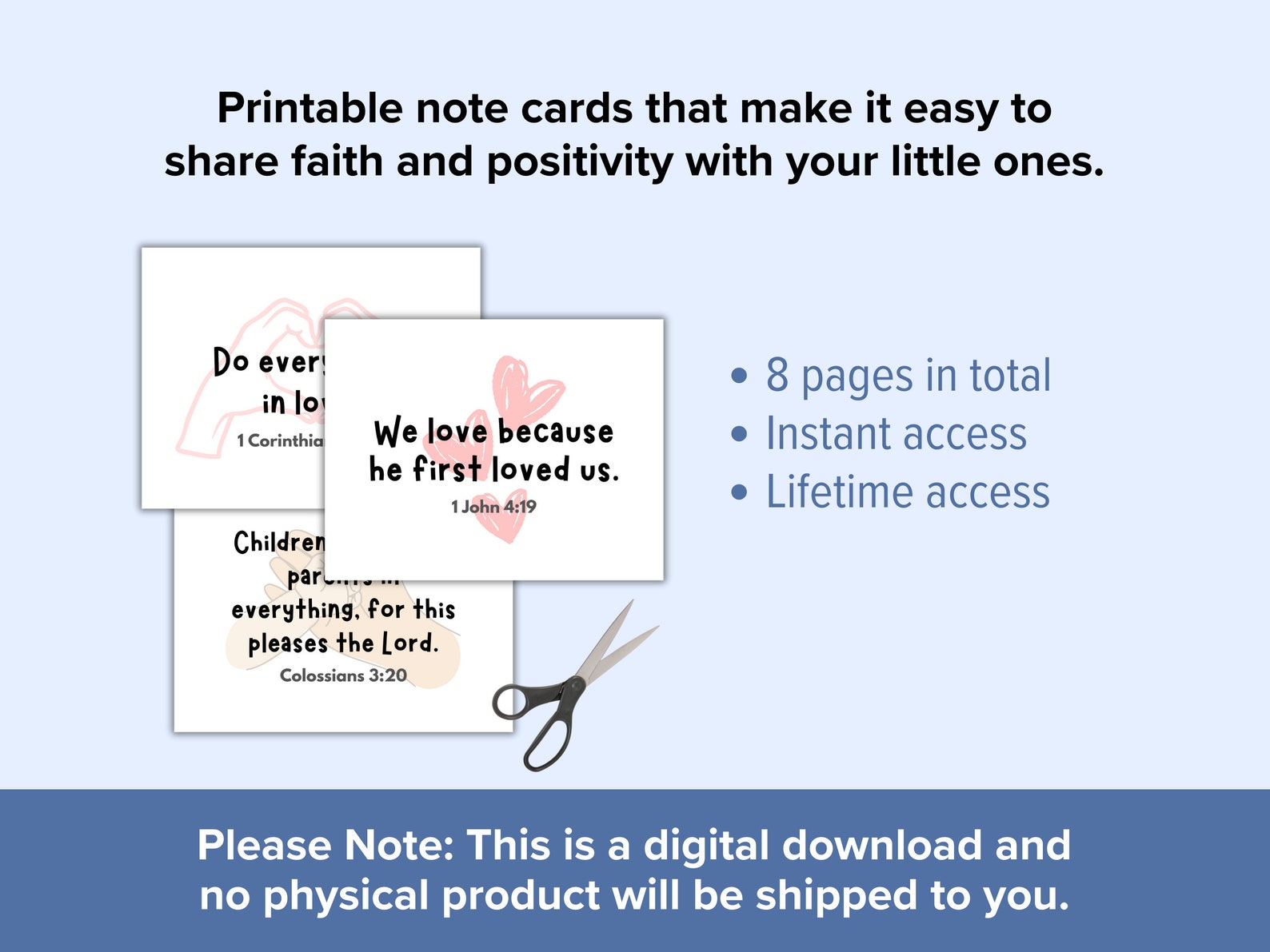 48 Printable Bible Verse Notes for Kids | Encouragement Cards ...