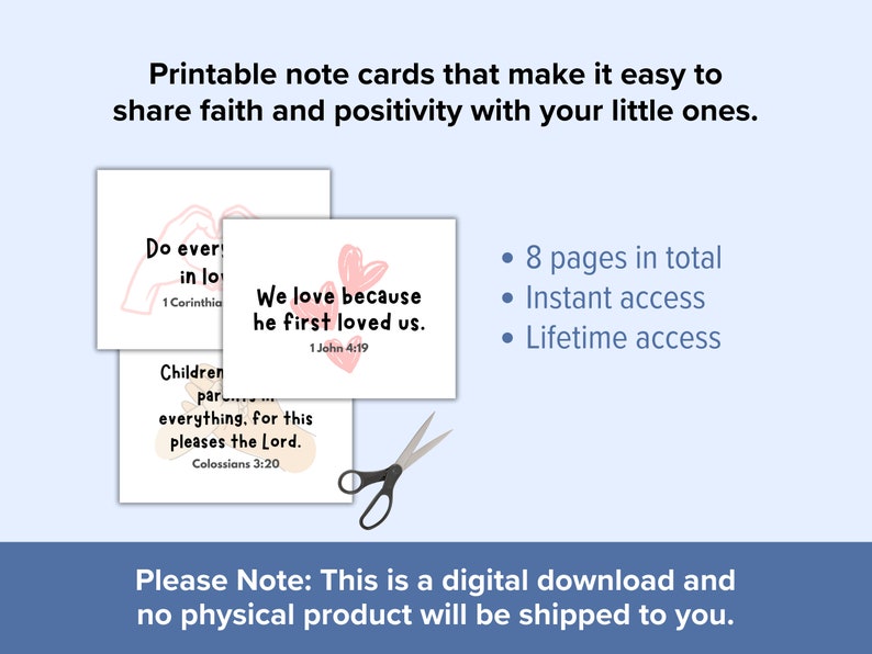 48 Printable Bible Verse Notes for Kids | Encouragement Cards ...