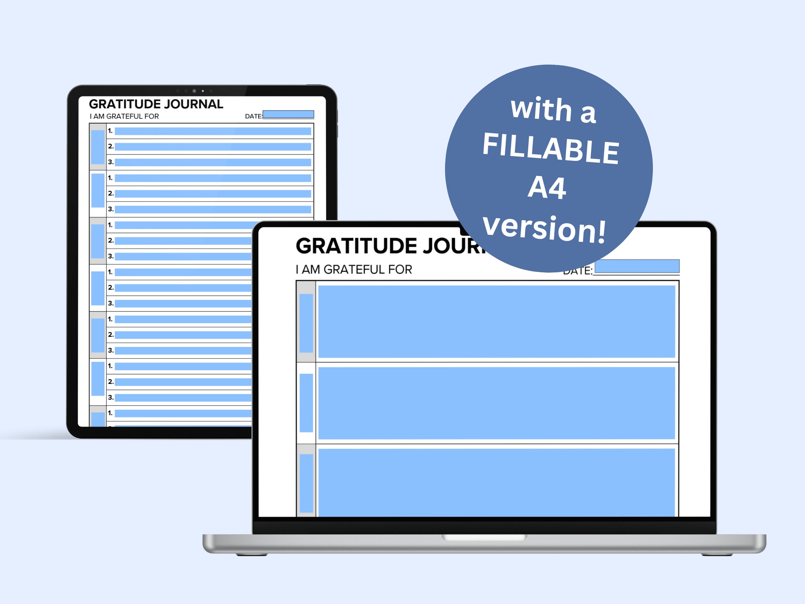Daily Gratitude Journal Log Printable Worksheet | 30 Days of Gratitude ...
