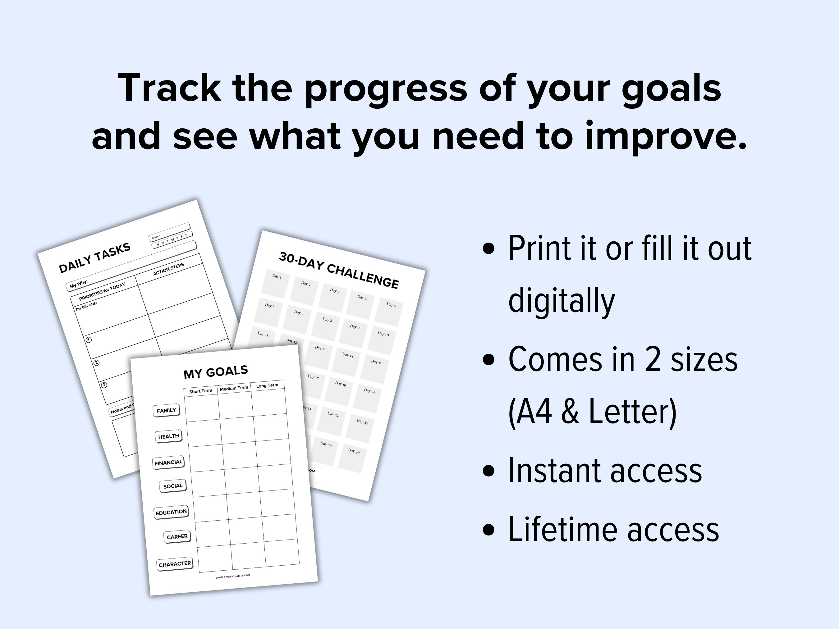 2025 Goal Setting Planner Printable Worksheets Bundle | Yearly Goal ...