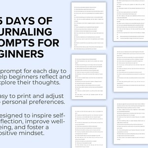365 Journaling Prompts for Beginners Printable | One Year Journaling ...