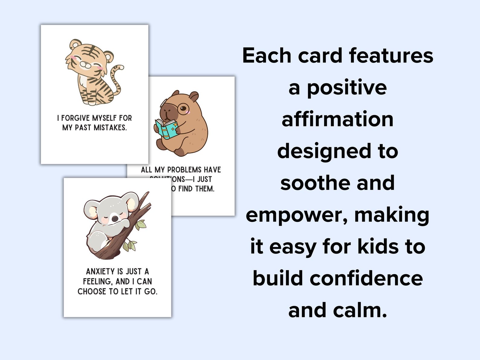 48 Anxiety Affirmations Printable Cards for Kids | Encouragement Cards ...