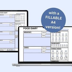 Daily Food Diary & Log Printable | Meal Tracker | Daily Calorie ...