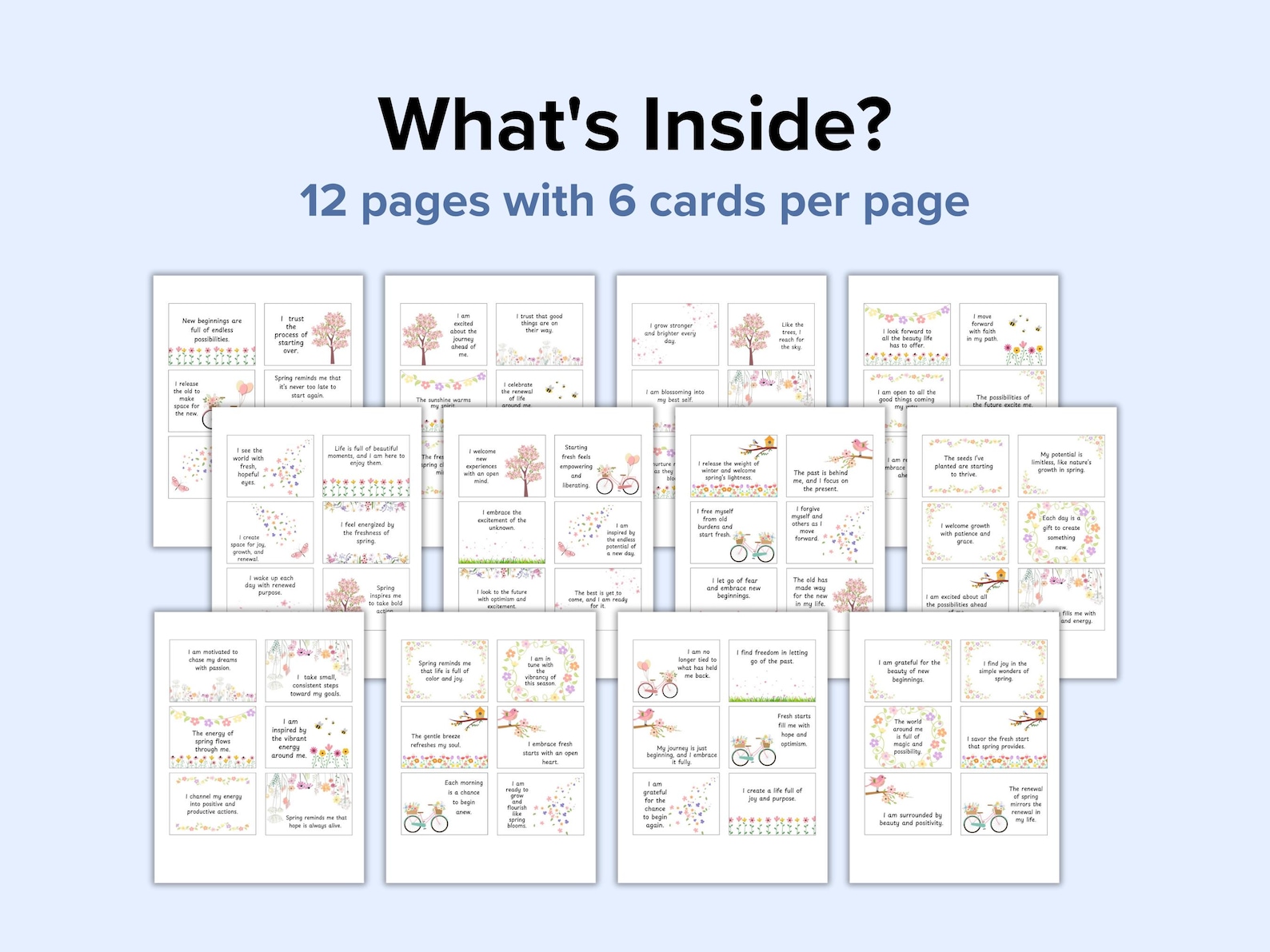 72 Spring Affirmation Cards for Gratitude | Printable Spring-themed ...