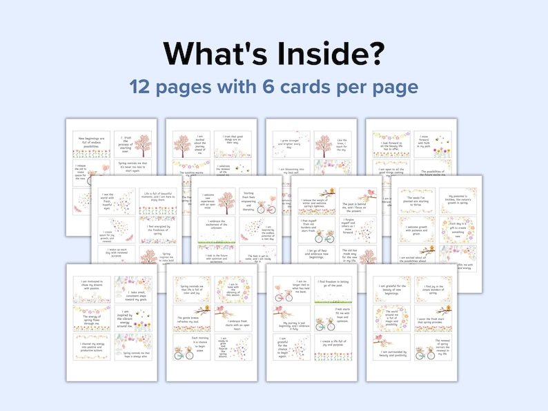 72 Spring Affirmation Cards for Gratitude | Printable Spring-themed ...