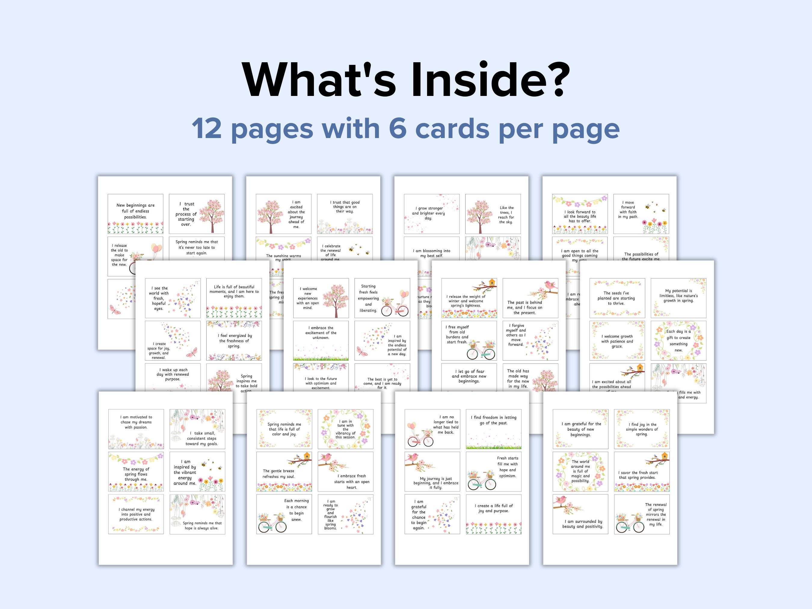 72 Spring Affirmation Cards for Gratitude | Printable Spring-themed ...