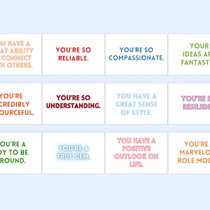 201 Compliment and Kindness Cards Printable | Words of Encouragement ...