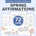 72 Spring Affirmation Cards for Gratitude | Printable Spring-themed ...
