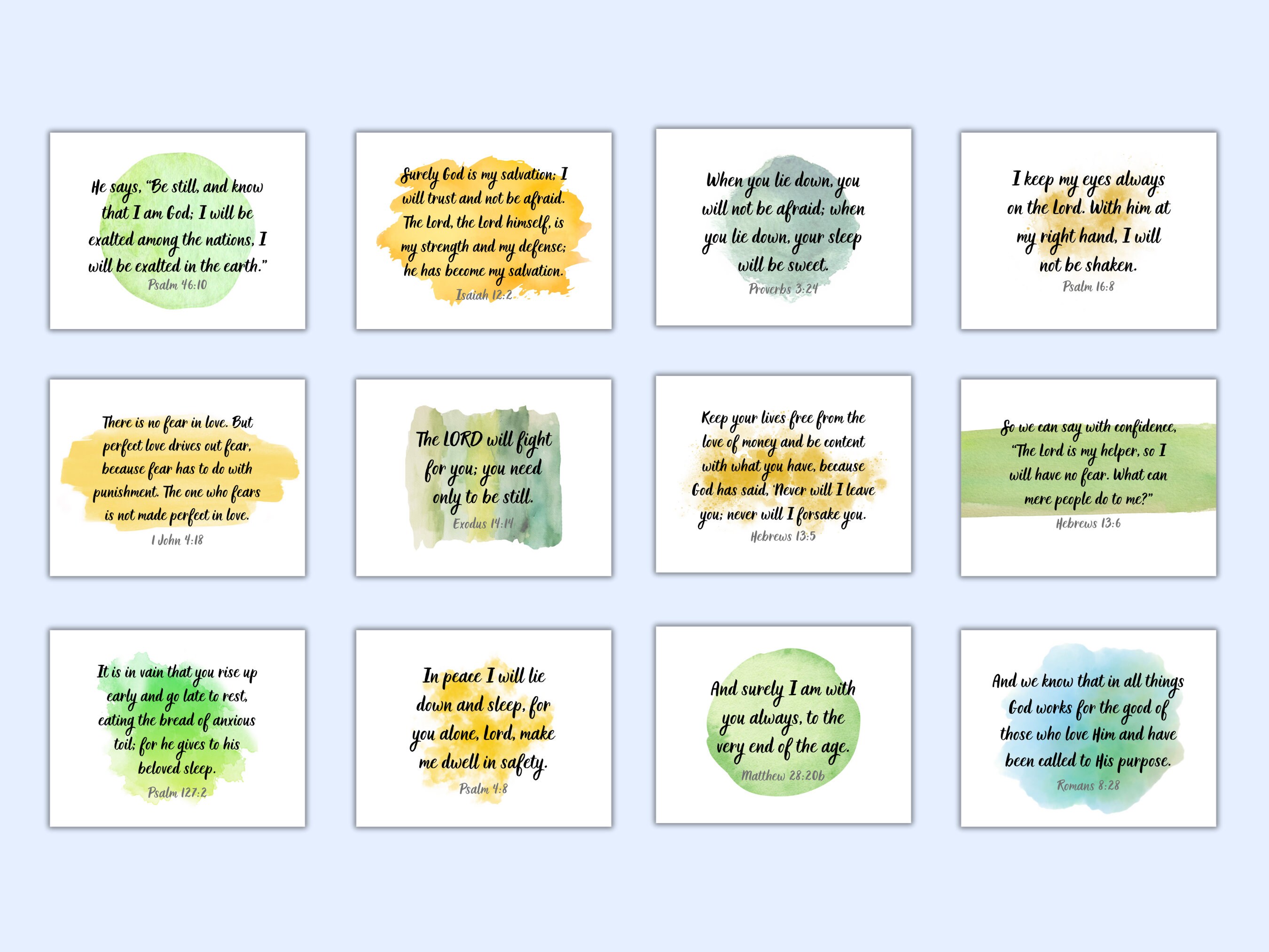 72 Printable Bible Verse Cards for Anxiety and Fear | Christian ...