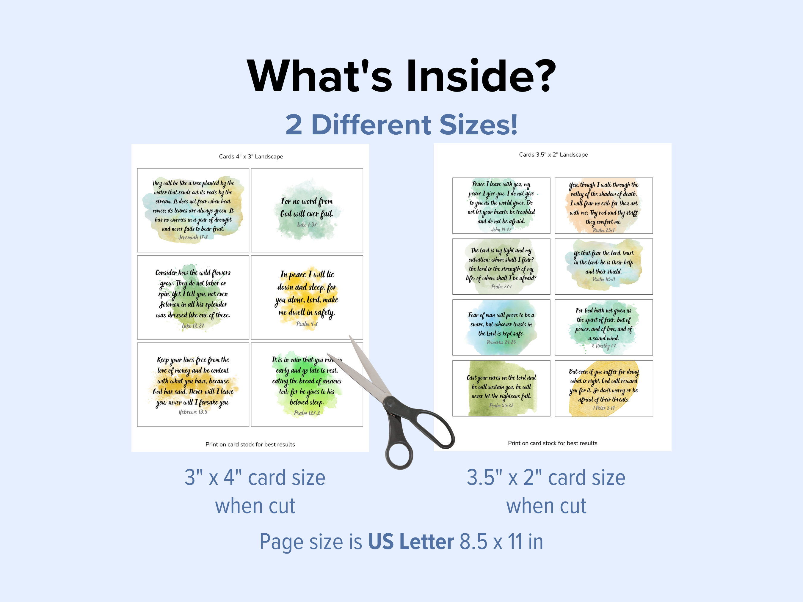 72 Printable Bible Verse Cards for Anxiety and Fear | Christian ...