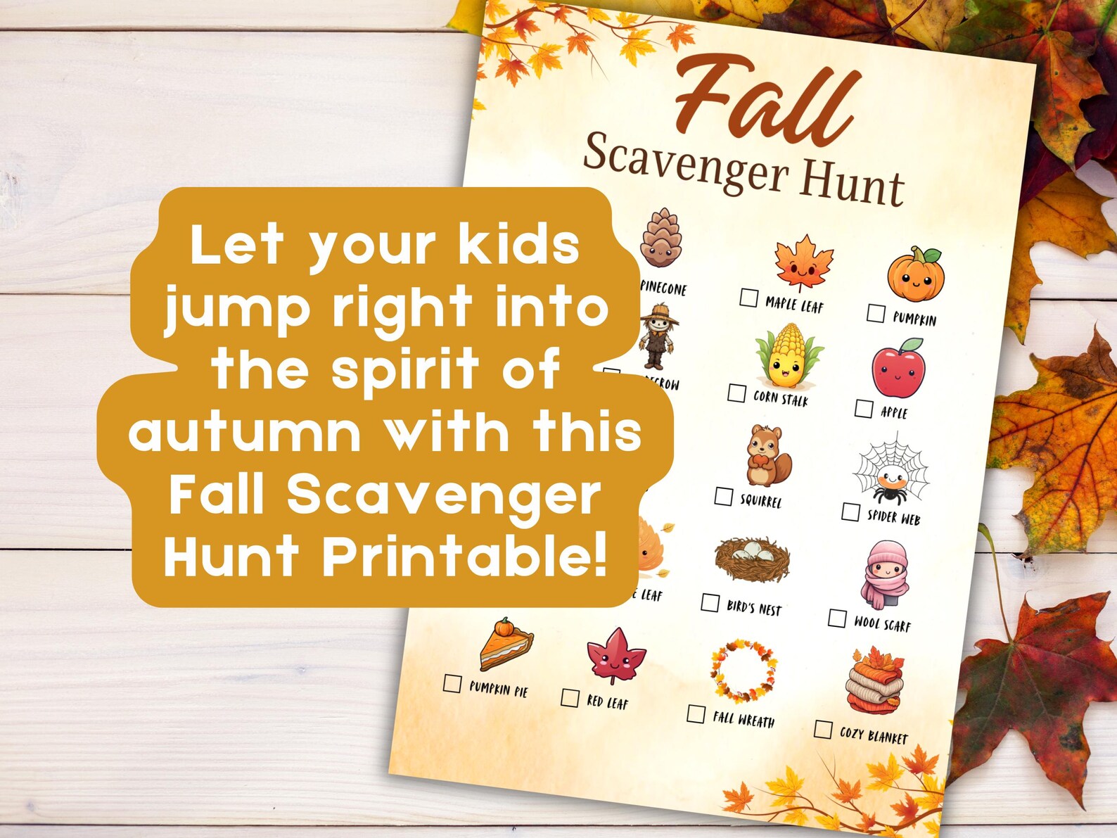 Fall Scavenger Hunt Printable for Kids | Autumn Scavenger Hunt | A4, A5 ...