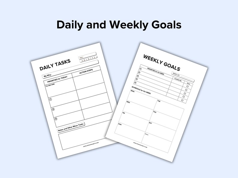 2025 Goal Setting Planner Printable Worksheets Bundle | Yearly Goal ...