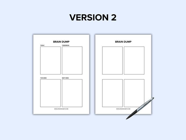 Brain Dump Planner Printable Worksheets | ADHD Brain Dump Daily Planner ...