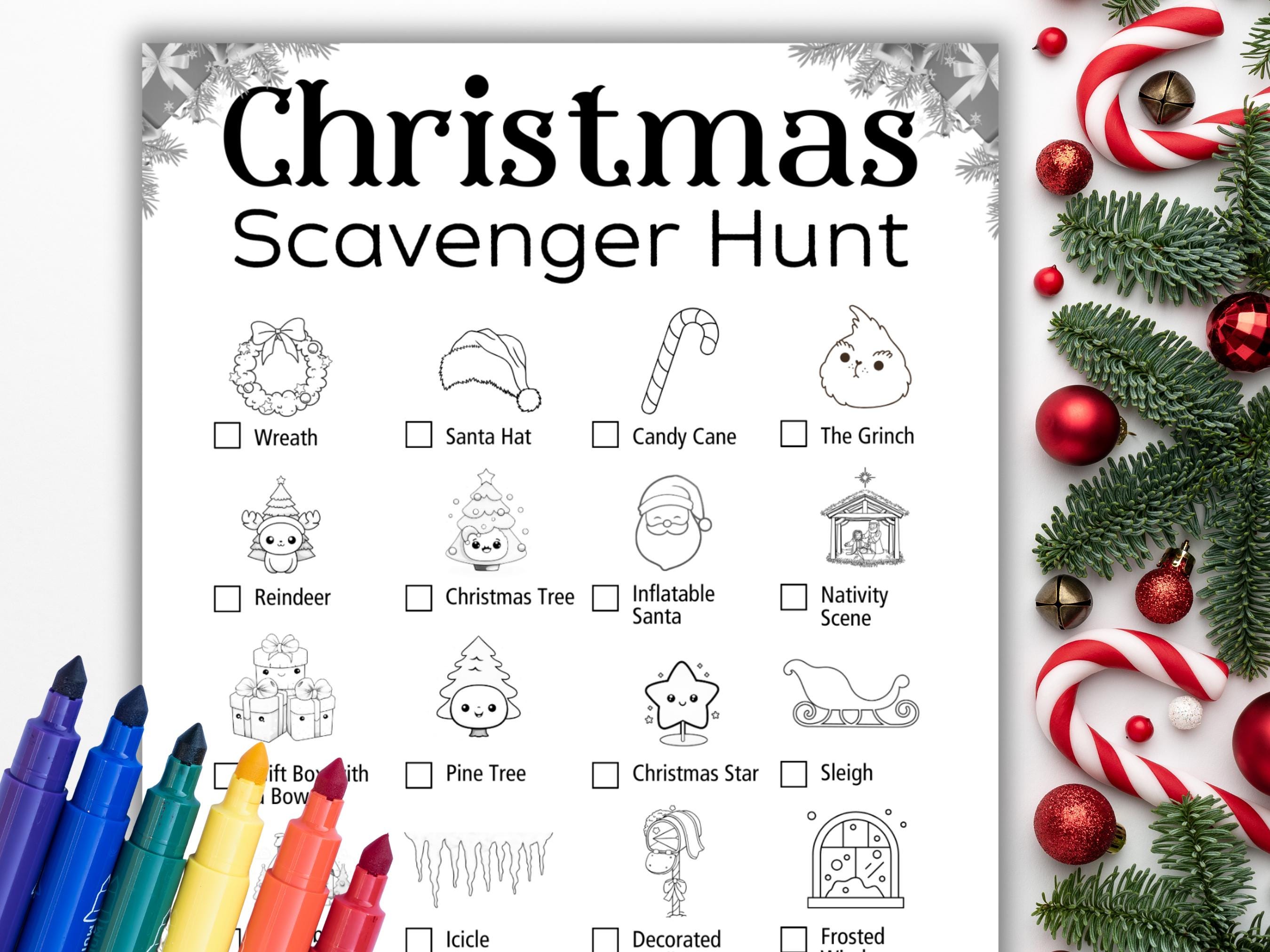 Christmas Scavenger Hunt Printable for Kids | A4, A5, US Letter - Etsy