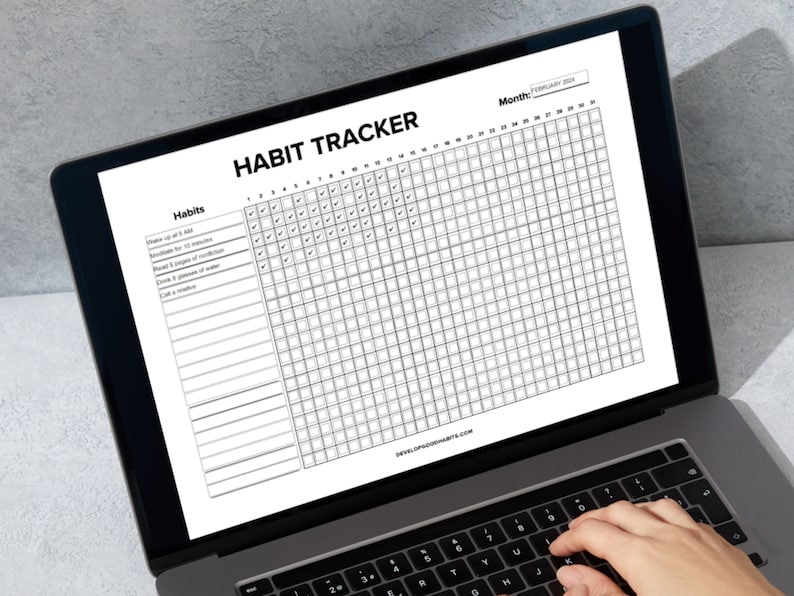 Monthly Habit Tracker Printable | 30 Day Habit and Goal Tracker PDF ...