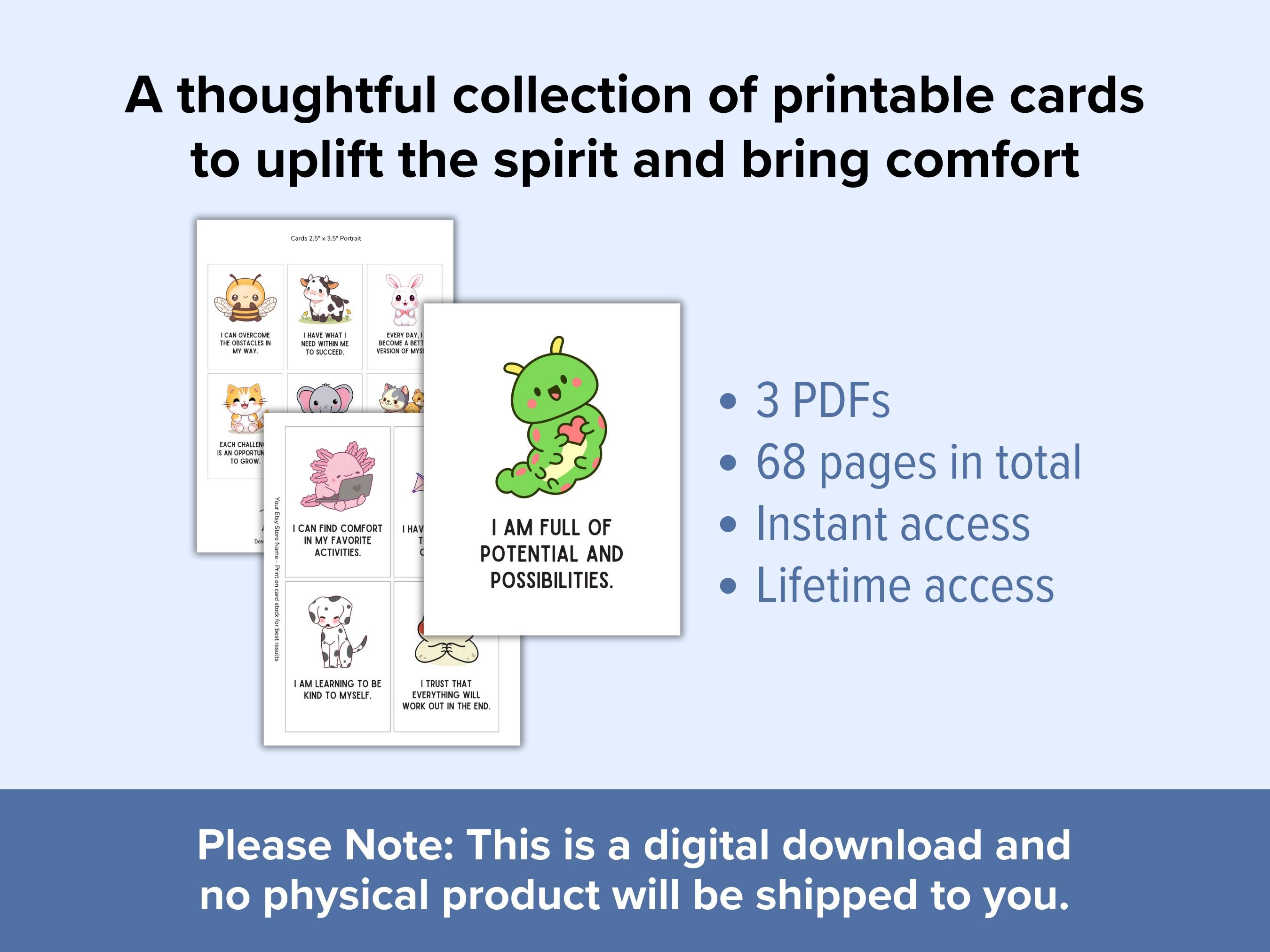 48 Anxiety Affirmations Printable Cards for Kids | Encouragement Cards ...