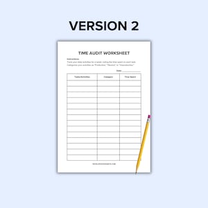 Time Audit Printable Worksheets | Hourly Time Tracker | Time Management ...