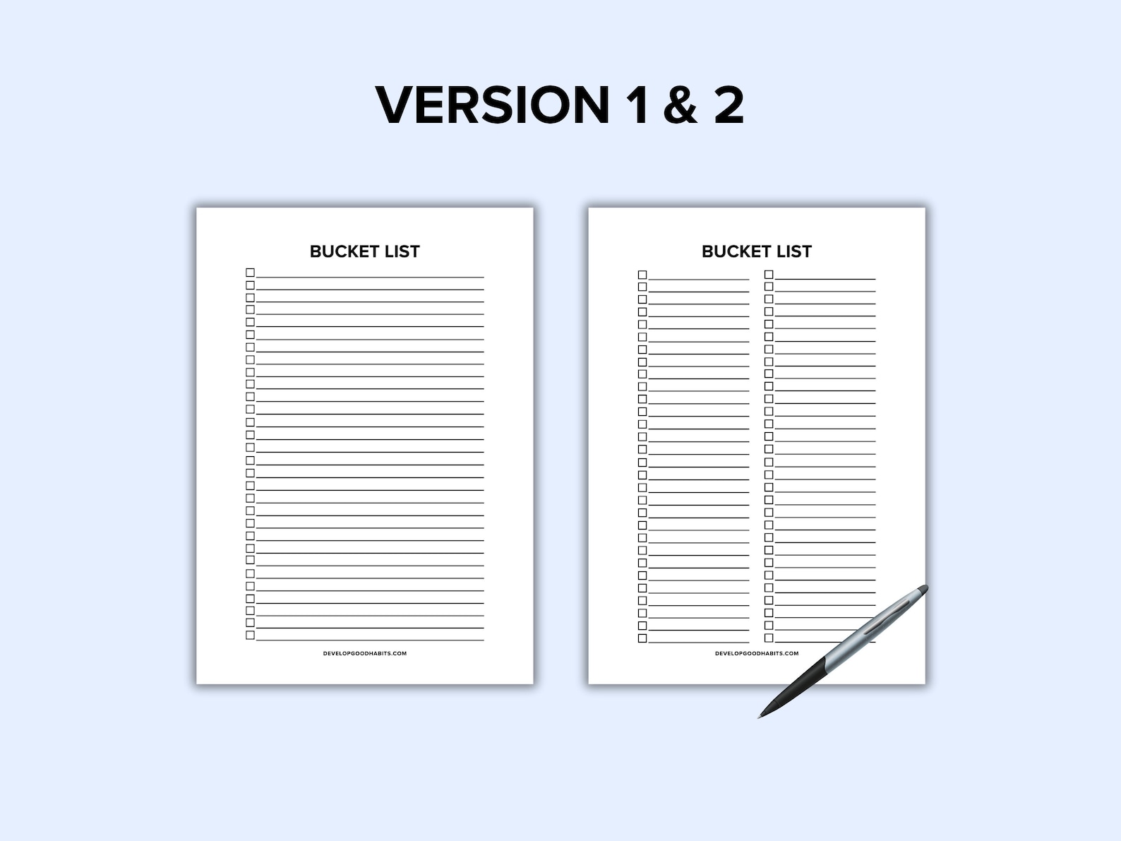 4 Bucket List Planner Printable Worksheets and Templates Bundle - Etsy