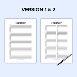 4 Bucket List Planner Printable Worksheets and Templates Bundle - Etsy