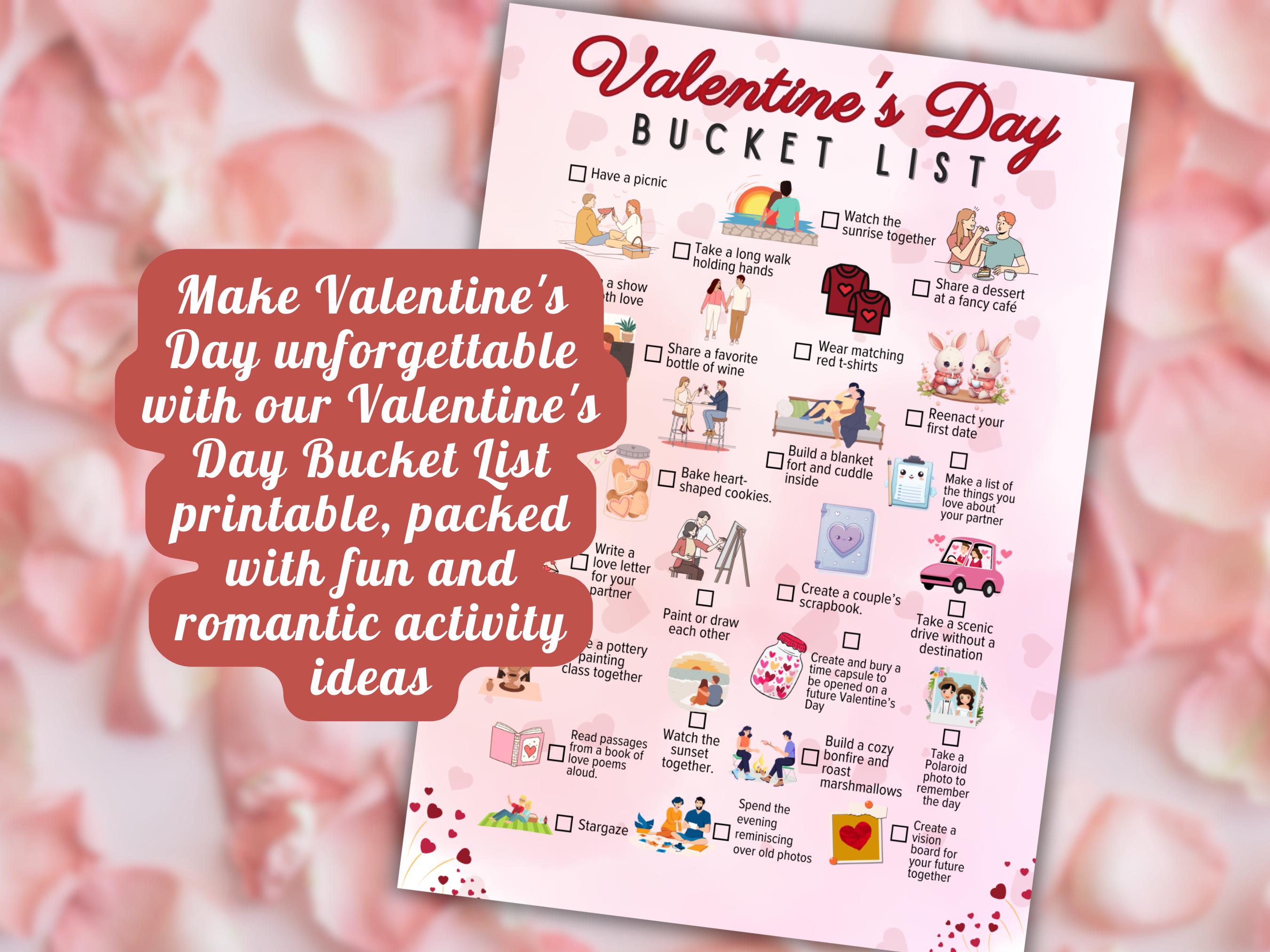 Valentine's Day Bucket List | Couples Valentine's Day | Love Theme ...