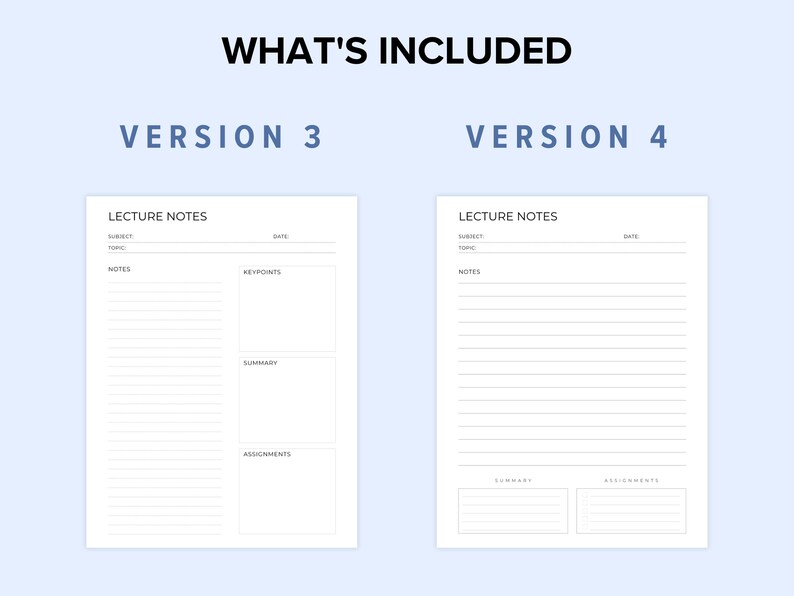Minimalist Lecture Note Taking Template | Note Taking Pages | Review ...