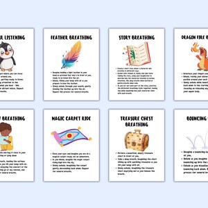 32 Mindful Breathing Cards for Kids | Calm & Focus Printable ...