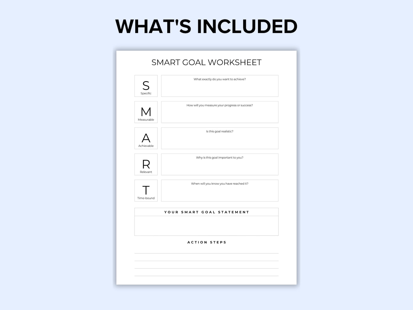 SMART Goals Printable and Editable Worksheet Template | 2025 Yearly ...