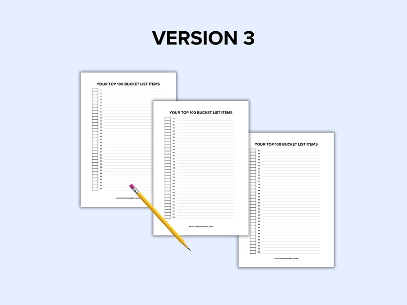 4 Bucket List Planner Printable Worksheets and Templates Bundle - Etsy