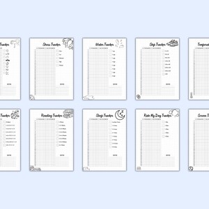 20 Yearly Tracker Journal Pages Printable Bundle | Year in Pixels ...