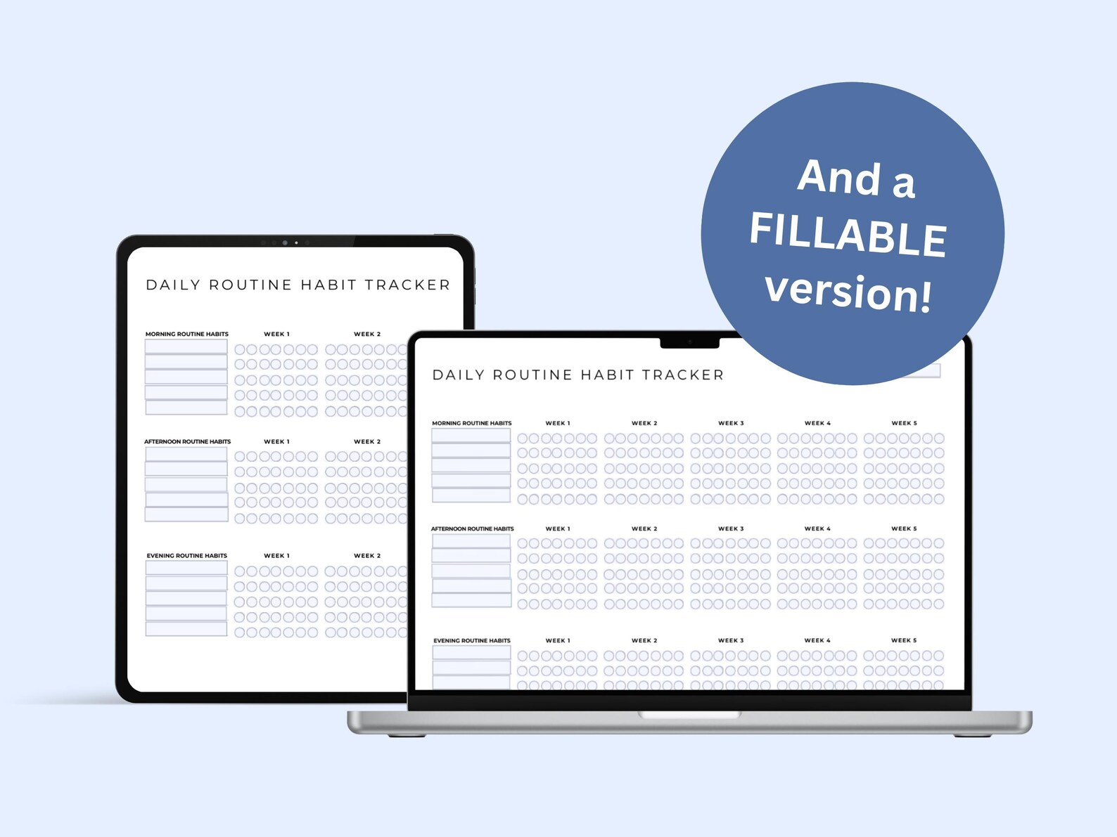 Daily Routine Habit Tracker Printable | Morning and Evening Routines ...