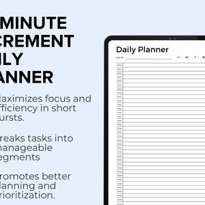 30 Minute Increment Daily Planner Printable | Time Blocking Daily ...
