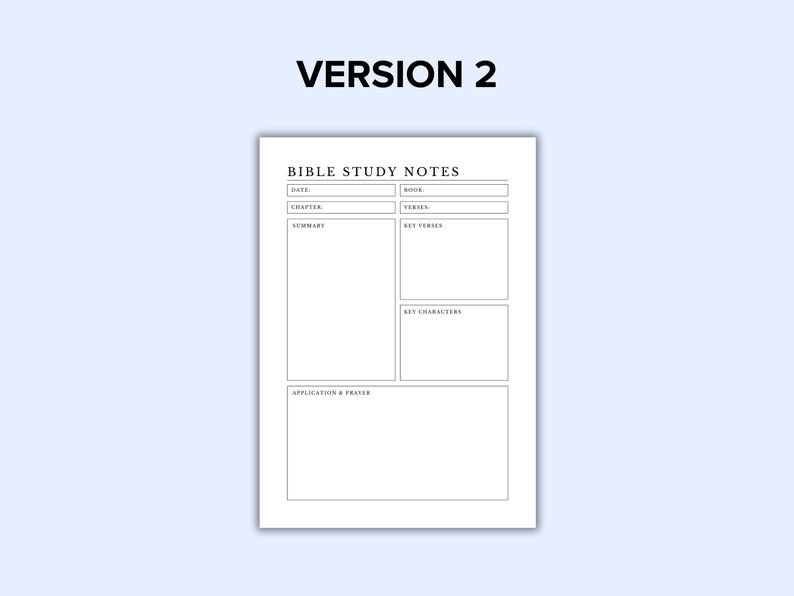 Bible Study Templates Printable | Scripture Study Guide Prayer Journal ...