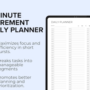 5 Minute Increment Daily Planner Printable | A5, US Letter, A4 ...