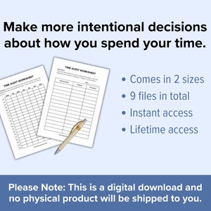 Time Audit Printable Worksheets | Hourly Time Tracker | Time Management ...