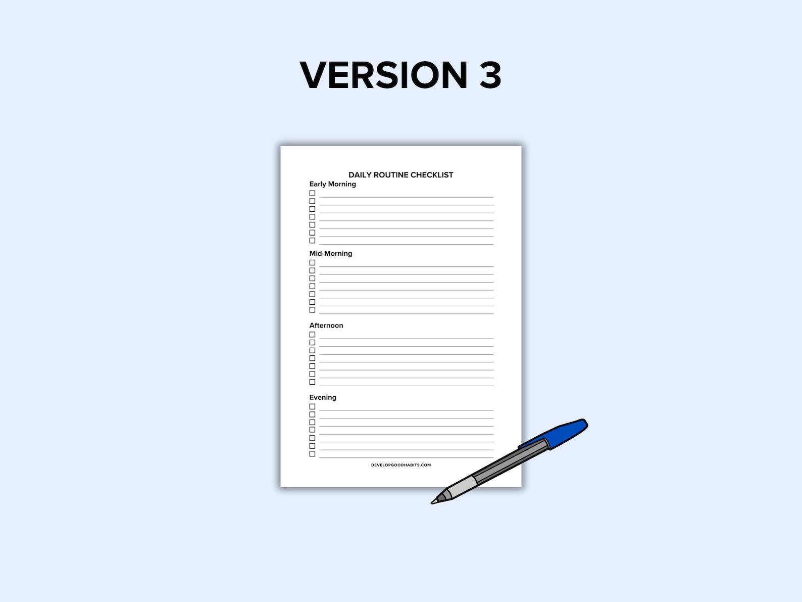 Daily Routine Planner Printable Templates | Morning Routine Checklist ...